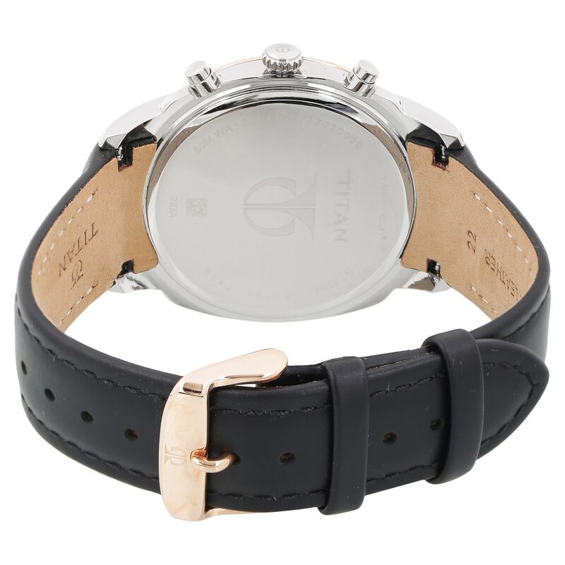 Buy Online Titan Chrono Classic White Dial Chronograph Leather Strap ...