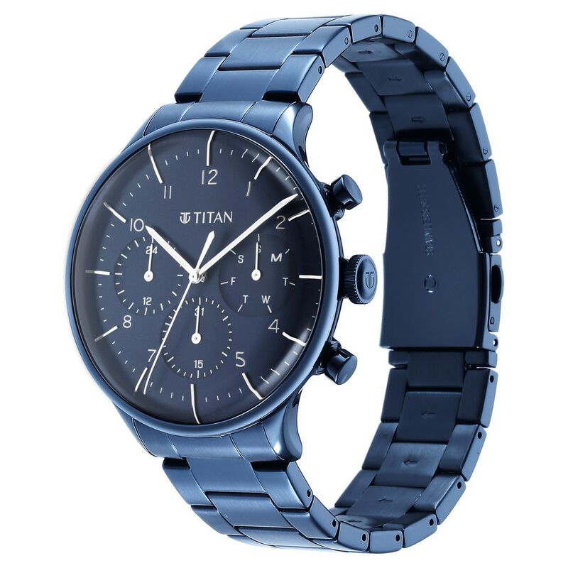 Buy Online Titan Urban Magic Blue Dial Multial Stainless Steel Strap ...