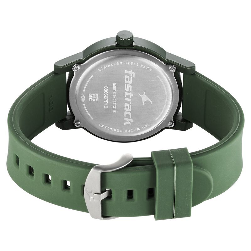 Fastrack Tees Quartz Analog Black Dial Silicone Strap Watch for Guys