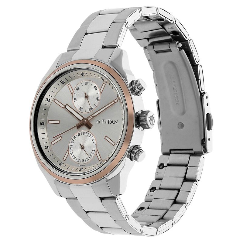 Buy Online Titan Workwear Quartz Multifunction Silver Dial Stainless ...