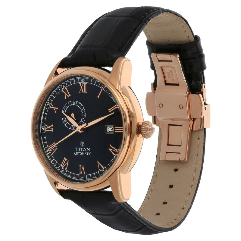 Buy Online Titan Automatic Brown Dial Leather Strap watch for Men ...