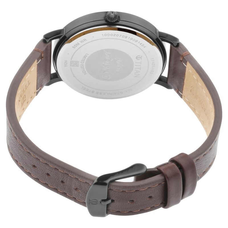 Buy Online Titan Quartz Anthracite Dial Analog Leather Strap Watch for ...