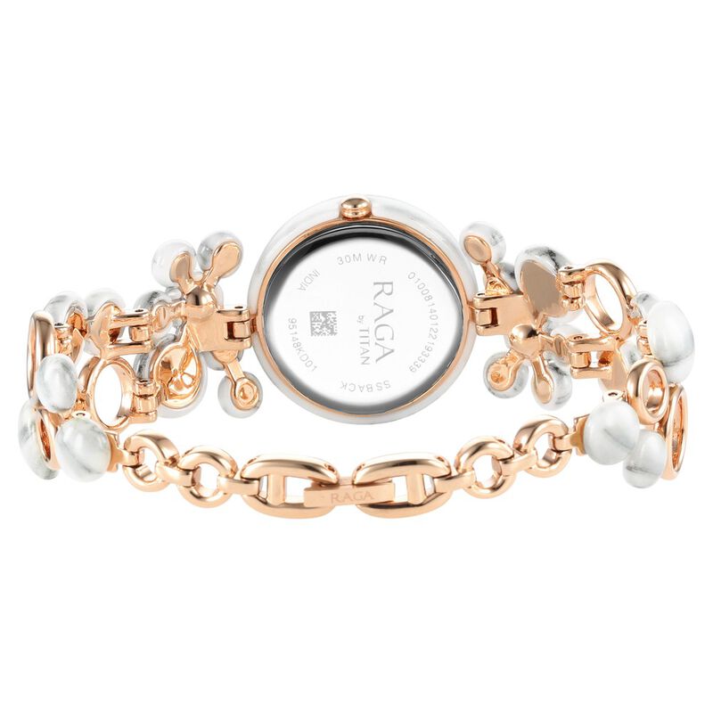 Buy Online Titan Quartz Analog White Dial Metal Strap Watch for Women ...