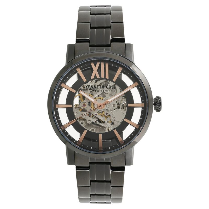 Buy Online Kenneth Cole Automatic Black Dial Stainless Steel Strap ...