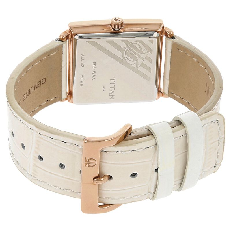 Buy Online Titan Quartz Analog with Date Mother of Pearl Dial Leather ...