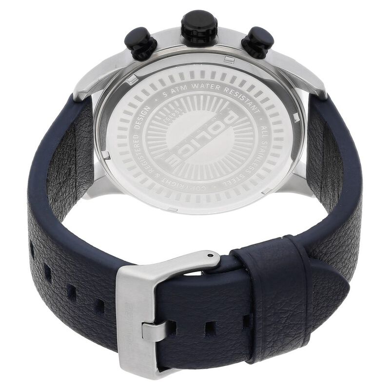 Buy Online Police Quartz Multifunction Silver Dial Leather Strap Watch ...