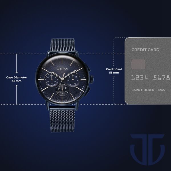 Buy Online Titan Light leathers Multifunction Anthracite Dial Stainless ...