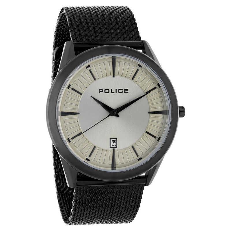 Buy Online Police Quartz Analog with Date Grey Dial Metal Strap Watch ...