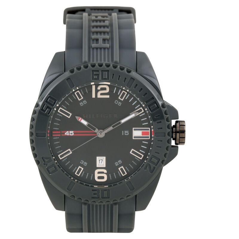 Buy Online Tommy Hilfiger Quartz Analog Black Dial Plastic Strap Watch ...