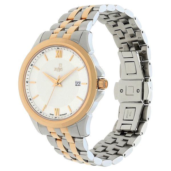 Buy Online Xylys Swiss Analog with Date Two Toned Stainless Steel Strap ...