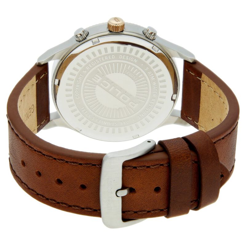 Buy Online Police Quartz Chronograph Silver Dial Leather Strap Watch ...