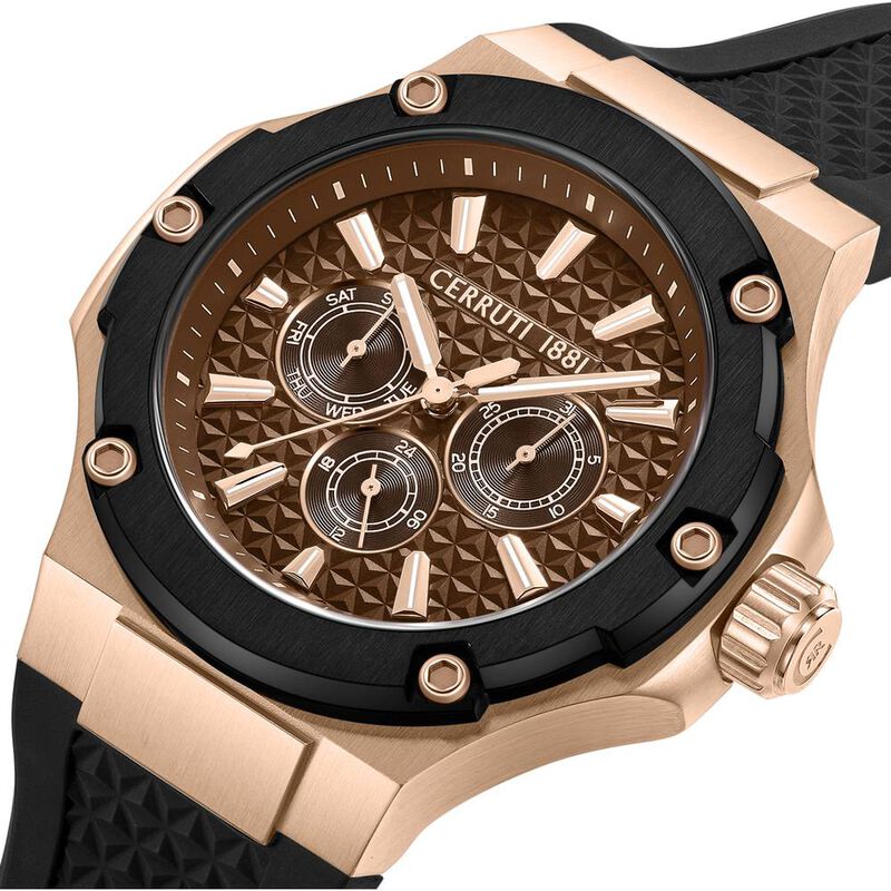 Buy Online Cerruti 1881 Quartz Multifunction Brown Dial Stainless Steel ...