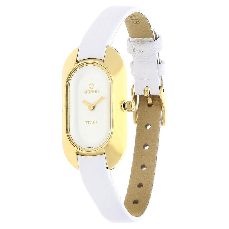 Buy Online Titan Quartz Analog Silver Dial Leather Strap Watch for ...