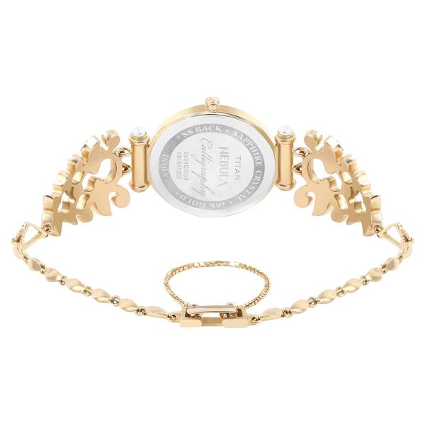 Buy Online Titan Nebula Calligraphy Quartz Analog 18 Karat Solid Gold ...
