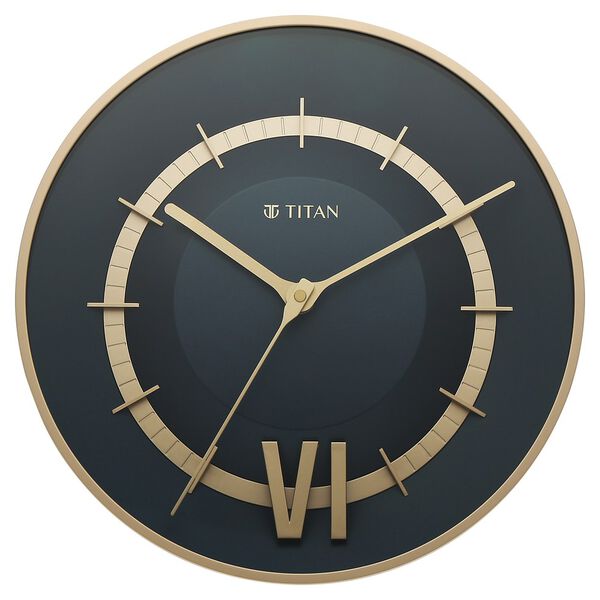 Buy Online Titan Contemporary Wall Clock with Blue Dial Silent Sweep ...