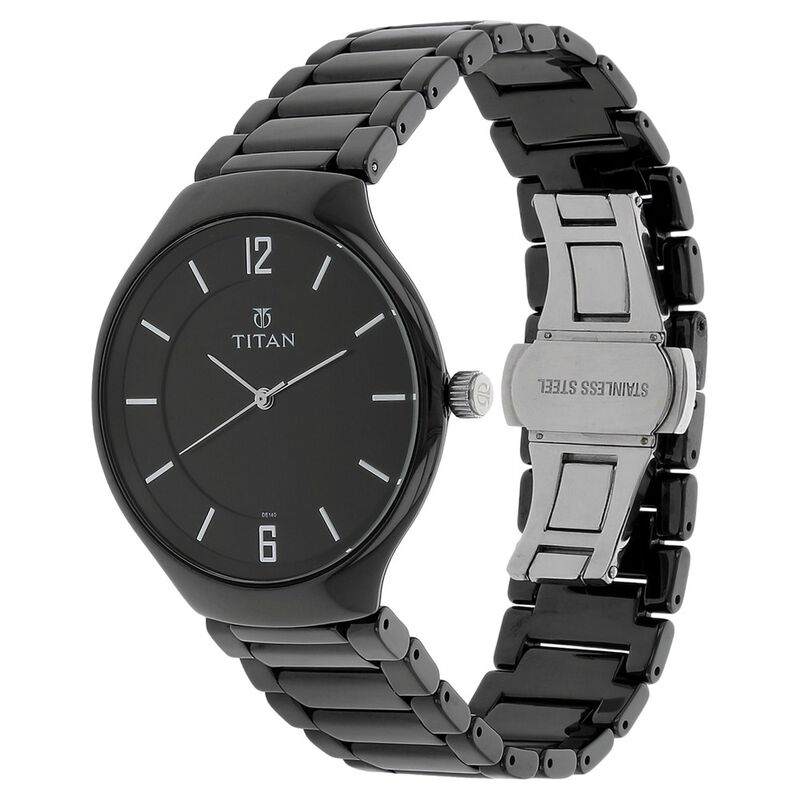 Buy Online Titan Black Dial Analog Ceramic Strap Ceramic Strap Watch ...