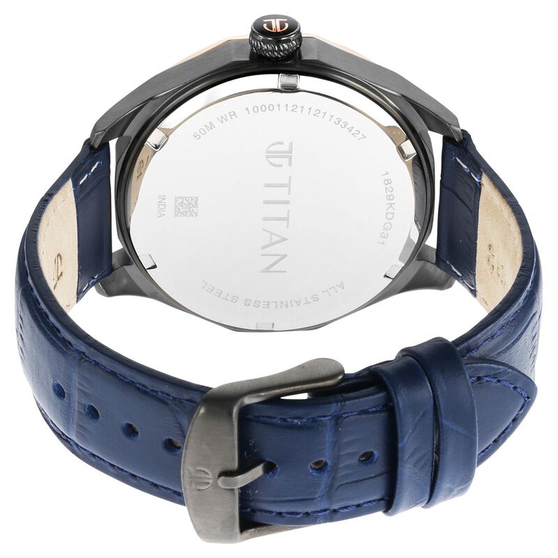 Buy Online Titan Wedding Blue Dial Analog Leather Strap Watch for Men ...