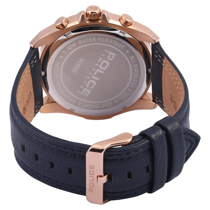 Buy Online Police Quartz Analog Blue Dial Leather Strap Watch for Men ...