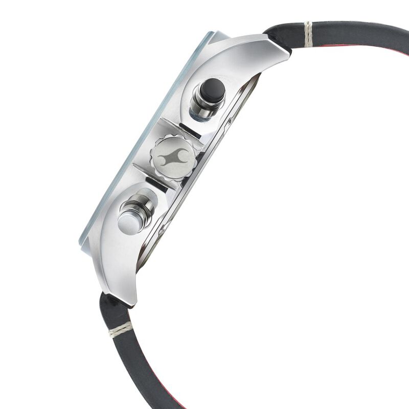 Buy Online Fastrack Hitlist Quartz Chronograph White Dial Leather Strap ...
