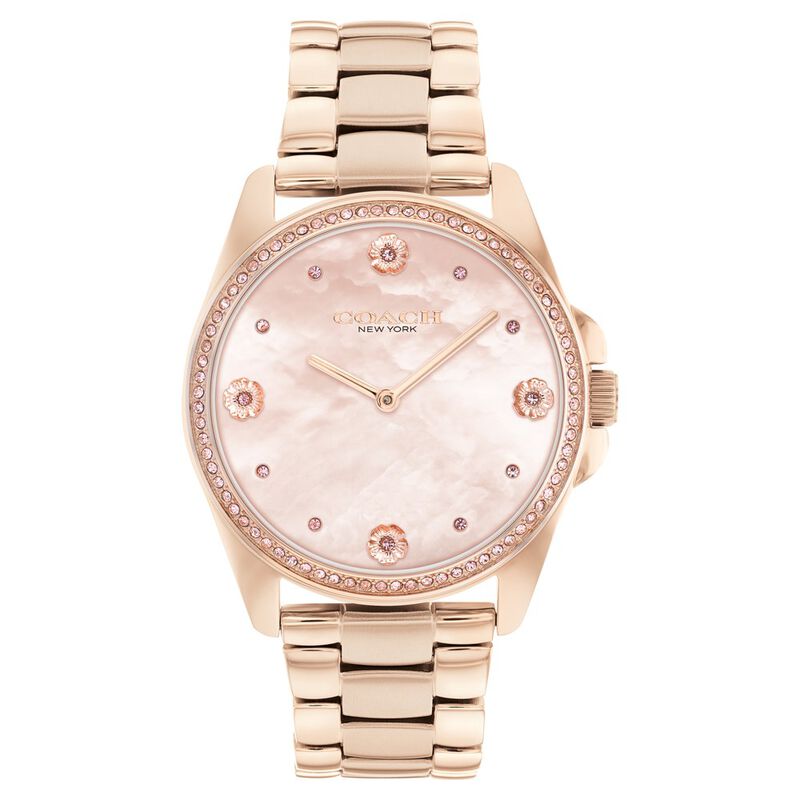 Buy Online Coach Quartz Analog Mother Of Pearl Dial Stainless Steel