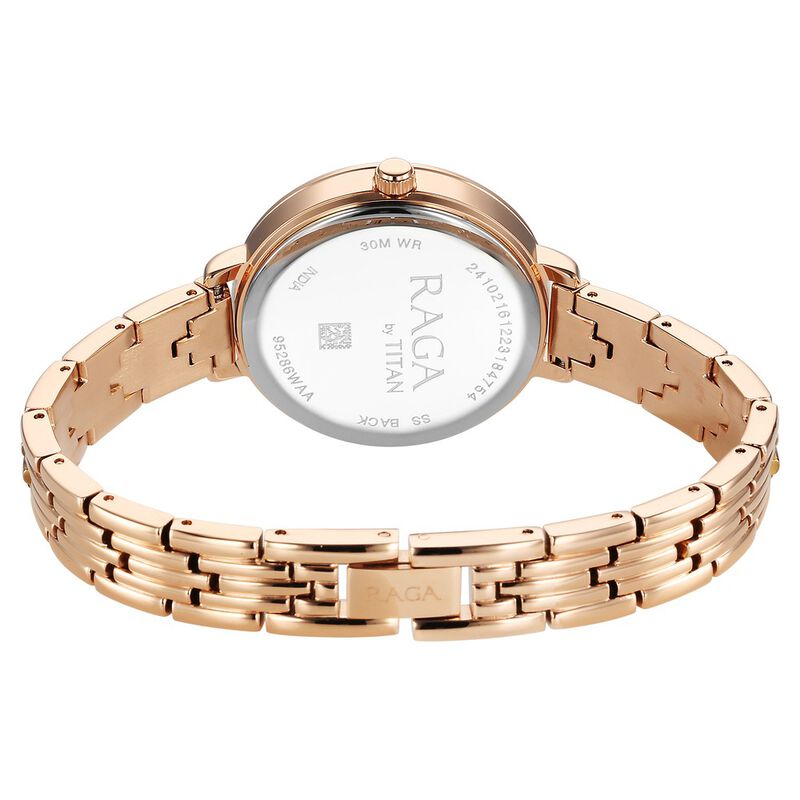 Buy Online Titan Raga Showstopper Quartz Analog Pink Dial Metal Strap ...