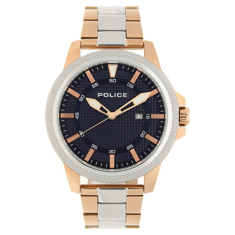Buy Online Police Quartz Analog Blue Dial Metal Strap Watch for Men ...