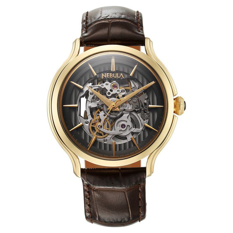 Buy Online Titan Nebula Art Deco Skeleton Automatic 18 Karat Solid Gold ...
