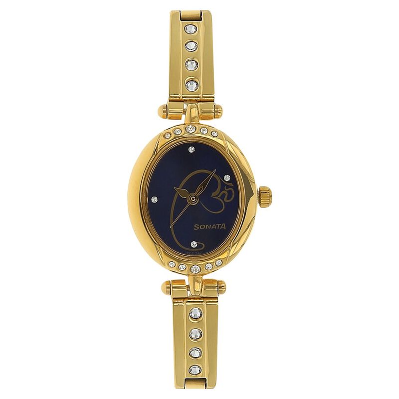 Buy Online Sonata Quartz Analog Blue Dial Stainless Steel Strap Watch ...