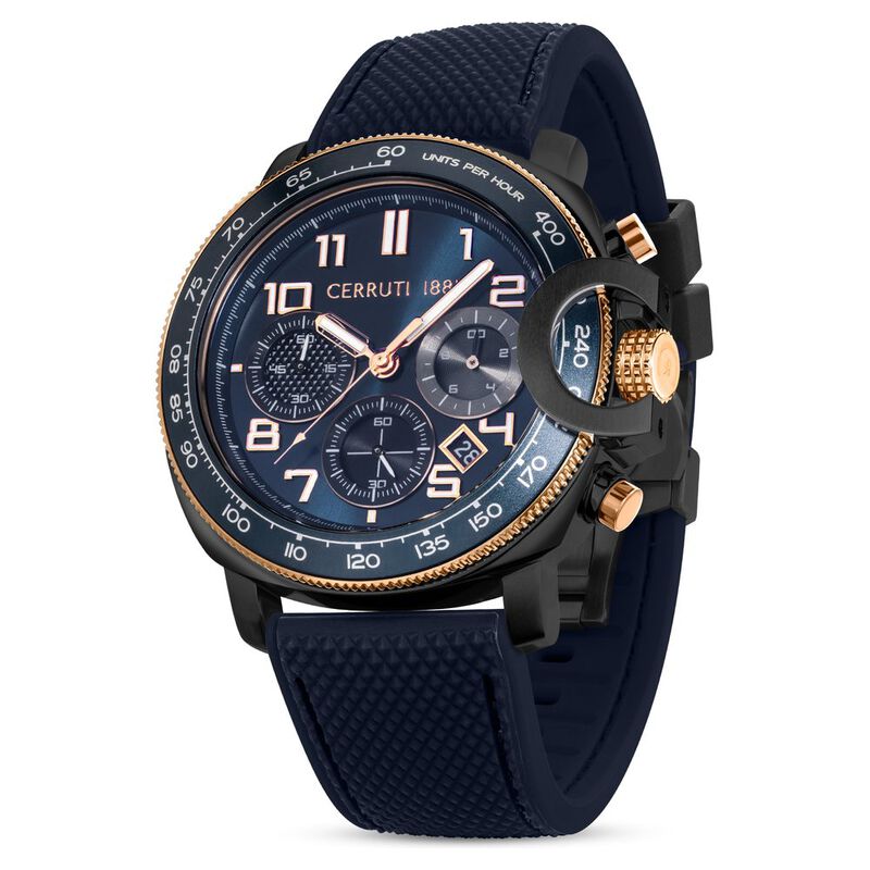 Buy Online Cerruti 1881 Blue Dial Silicone Strap Watch for Men ...