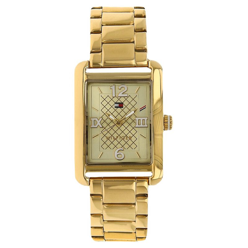 Buy Online Tommy Hilfiger Quartz Analog Golden Dial Stainless Steel ...