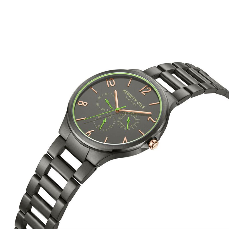 Buy Online Kenneth Cole Quartz Multifunction Green Dial Stainless Steel ...
