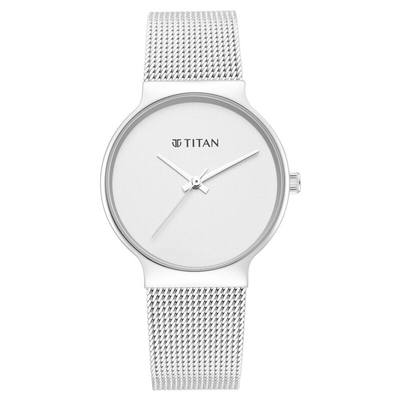 Buy Online Titan Slimline Silver Dial Analog Stainless Steel Strap ...
