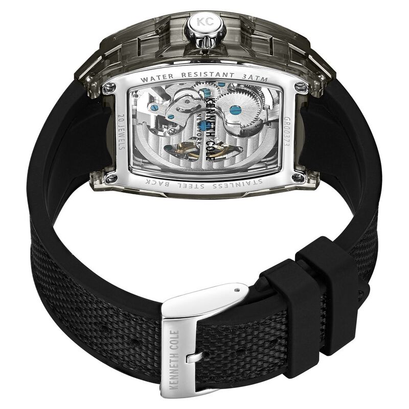 Buy Online Kenneth Cole Automatic Black Dial Stainless Steel Strap ...