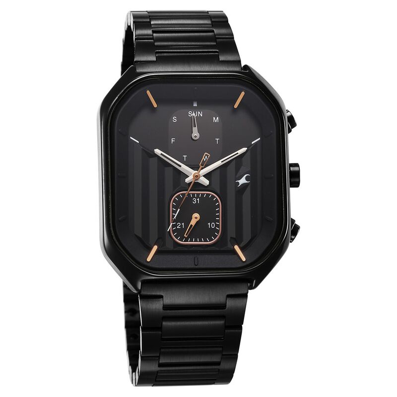 Buy Online Fastrack Fleek Quartz Multifunction Black Dial Stainless ...