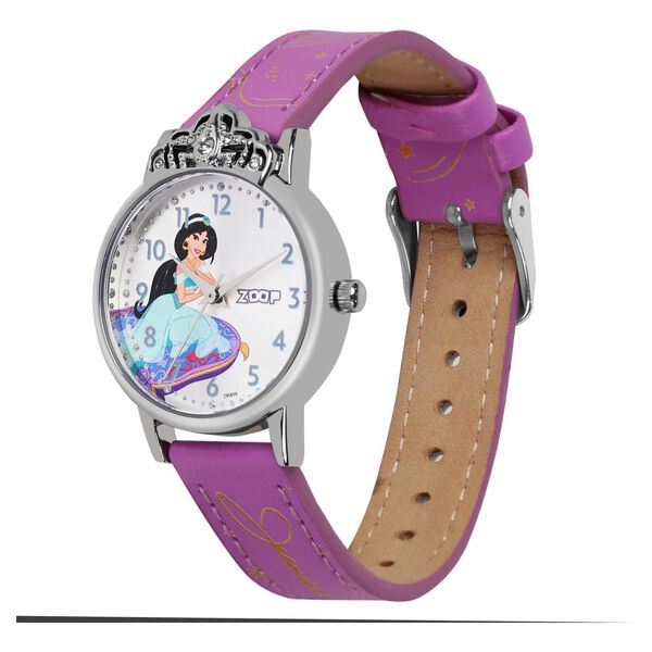 Buy Online Zoop Disney Jasmine Analog Watch with Silver Dial & Purple ...