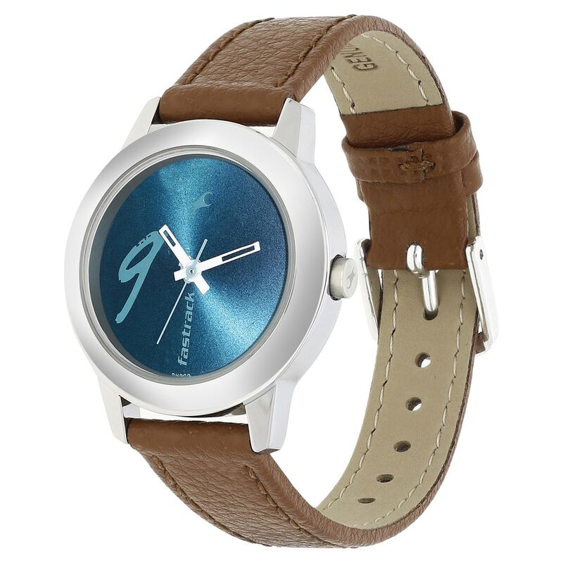 Buy Online Fastrack Tropical Waters Quartz Analog Green Dial Leather ...