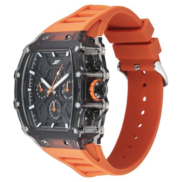 Buy Online SF Maiden Voyage Sport Watch Black Dial And Orange Strap ...