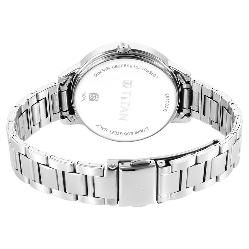 Buy Online Titan Urban Silver White Dial Women Watch With Metal Strap ...