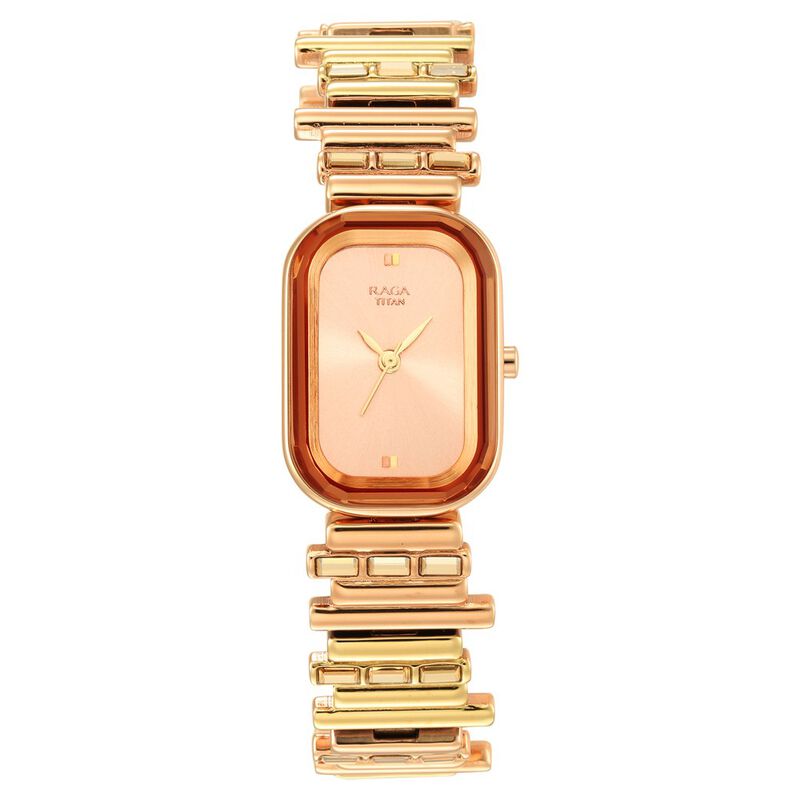 Buy Online Titan Raga Love All Rose Gold Dial Analog Metal Strap Watch ...