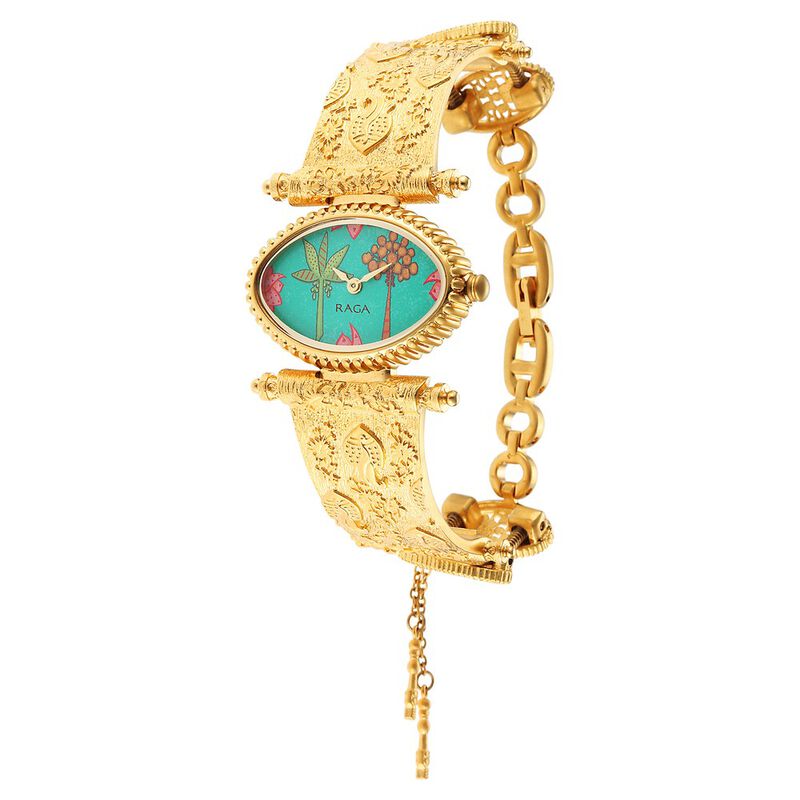 Buy Online Titan Raga X Masaba Green Dial Women Watch With Metal Strap ...