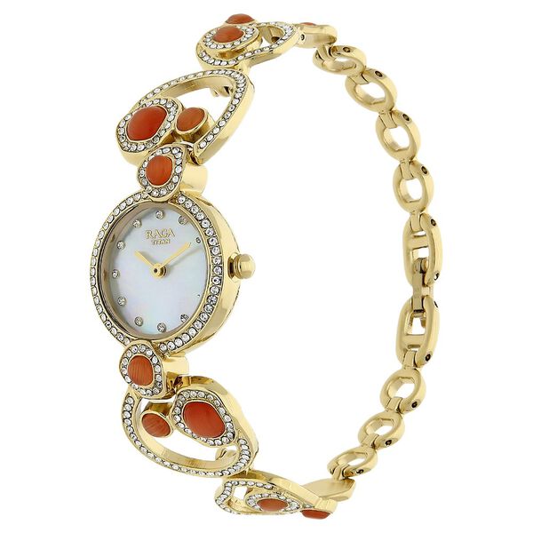 Buy Online Titan Raga Moonlight Mother of Pearl Dial Women Watch With ...
