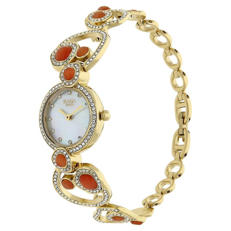 Buy Online Titan Raga Moonlight Mother of Pearl Dial Women Watch With ...