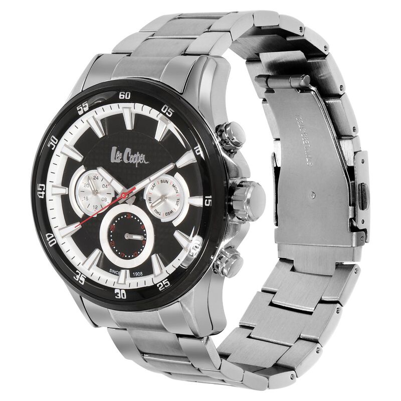 Buy Online Lee Cooper Quartz Multifunction Black Dial Stainless Steel ...