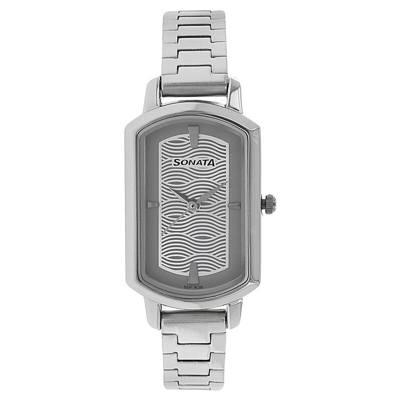 Buy Online Sonata Elite Silver Dial Women Watch With Stainless Steel ...