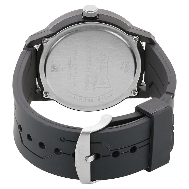 Buy Online Sonata Quartz Analog Black Dial Plastic Strap Watch for Men ...