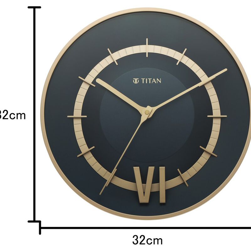 Buy Online Titan Contemporary Wall Clock with Blue Dial Silent Sweep ...