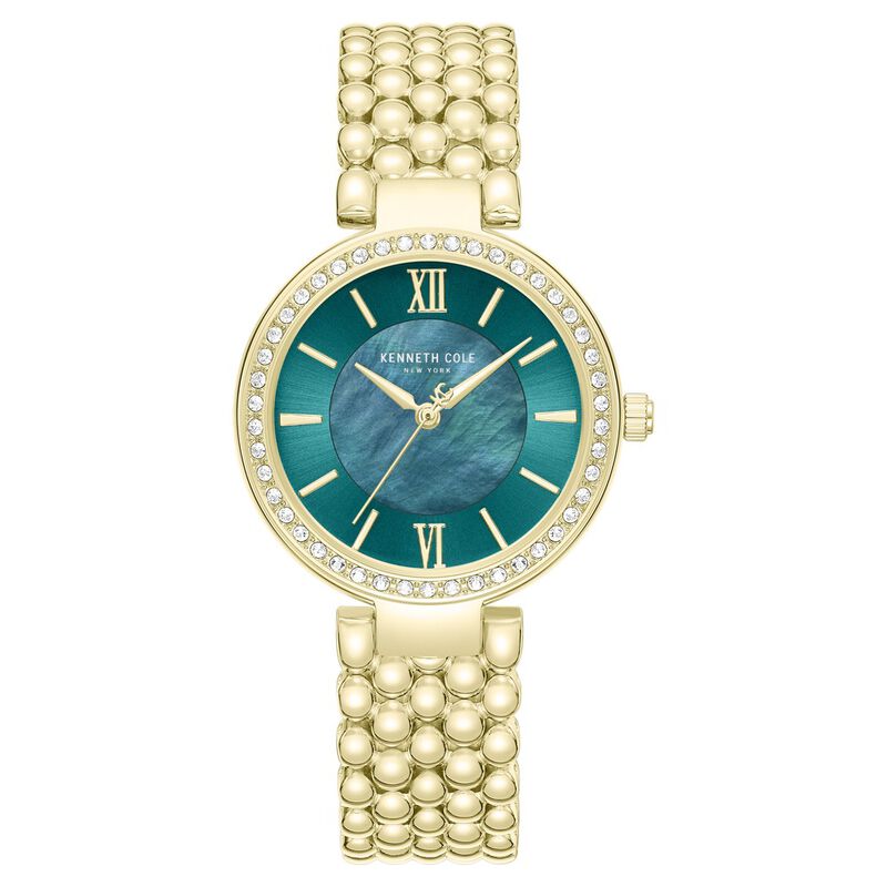 Buy Online Kenneth Cole Quartz Analog Green Mother of Pearl Dial Golden ...