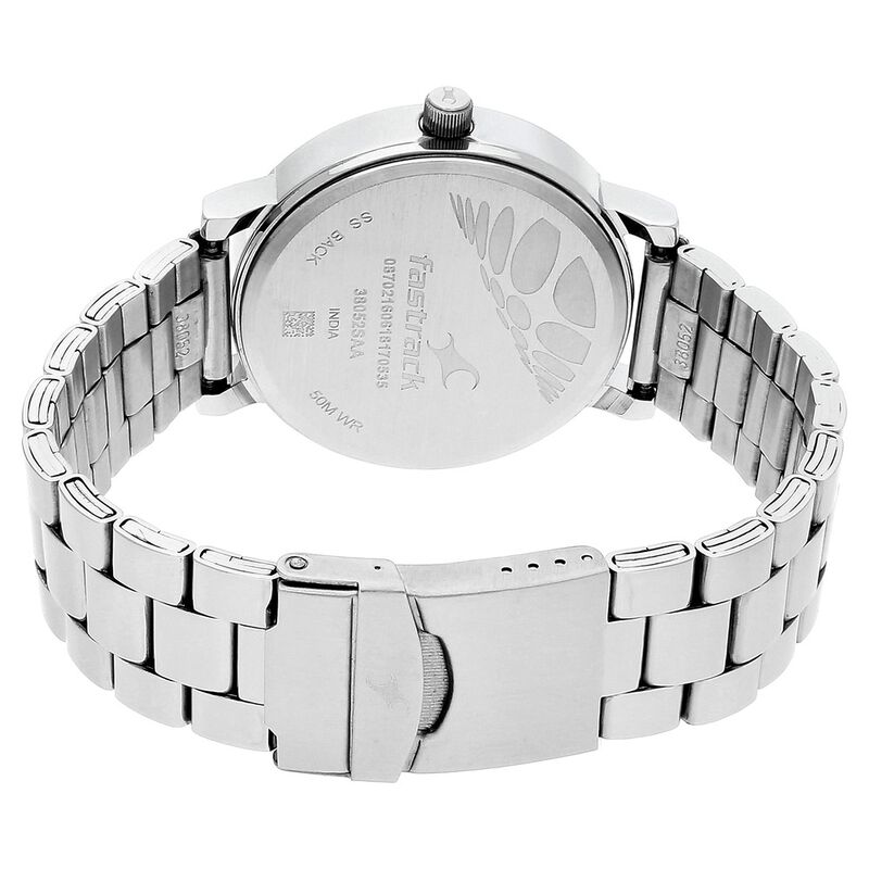 Buy Online Fastrack Bold Quartz Analog White Dial Stainless Steel Strap ...