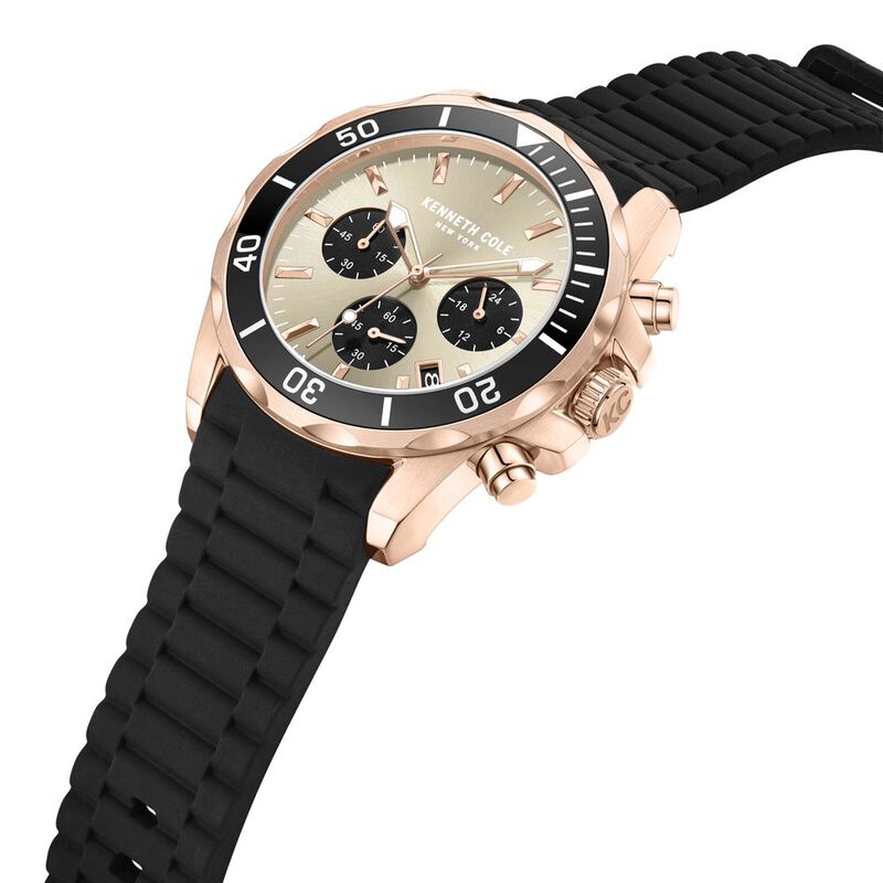Buy Online Kenneth Cole Quartz Chronograph Grey dial Silicone Strap ...