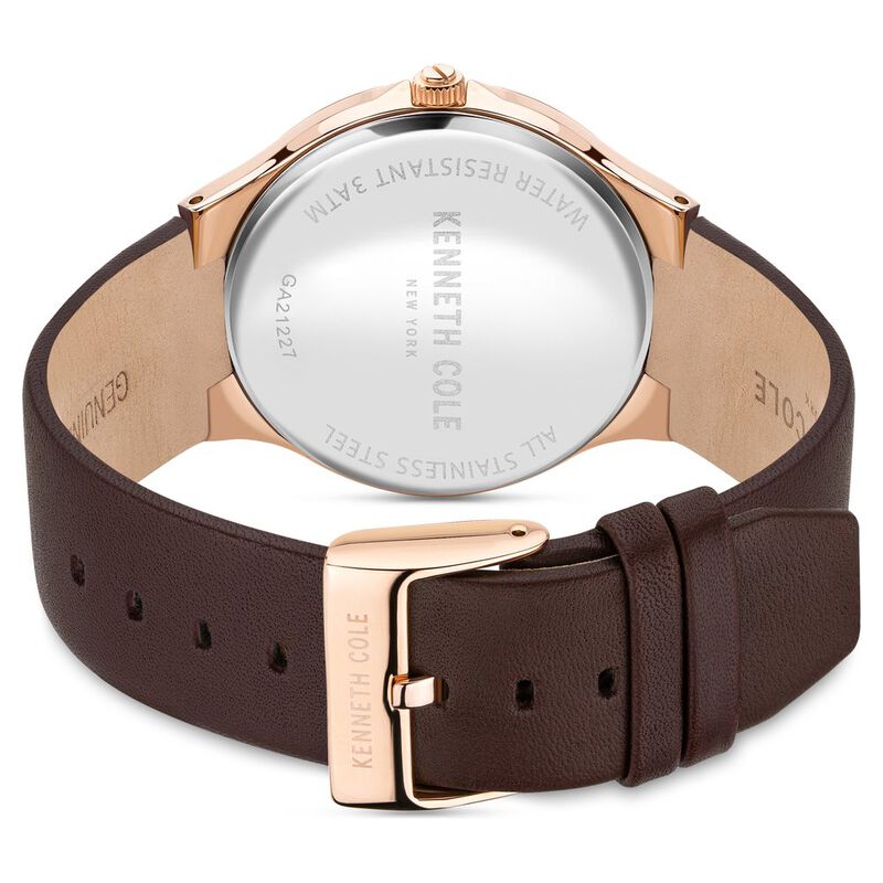 Buy Online Kenneth Cole Silver Dial Leather Strap Watch For Men ...